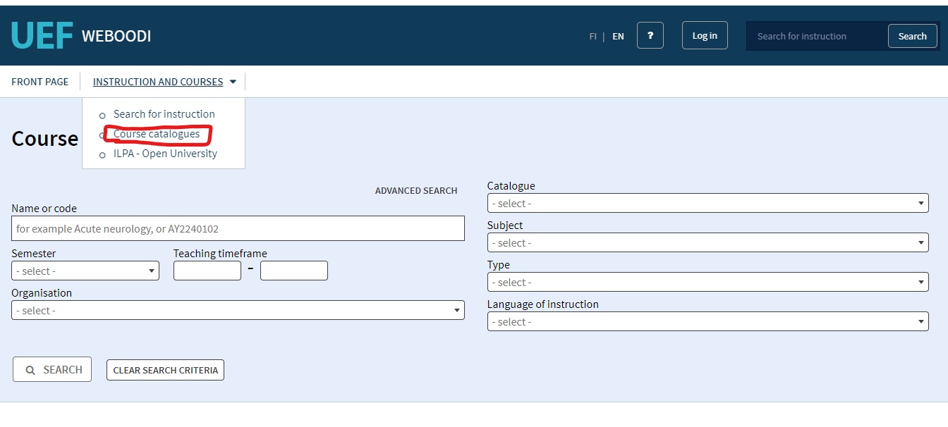 フィンランドの留学先大学の授業シラバス WebOodiの使い方 | スーイのフィンランド留学日記
