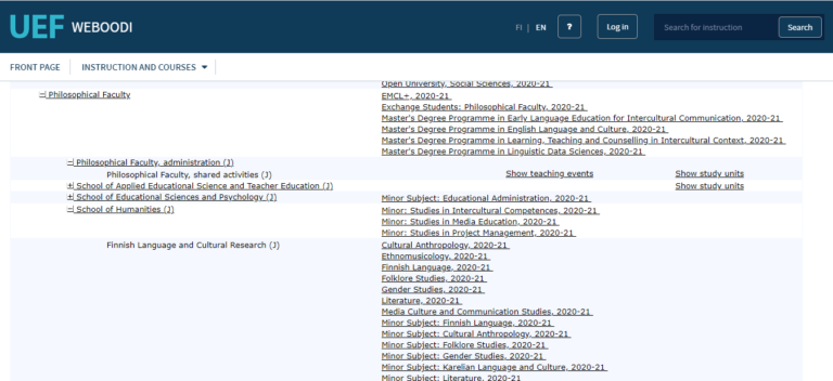 フィンランドの留学先大学の授業シラバス WebOodiの使い方 | スーイのフィンランド留学日記