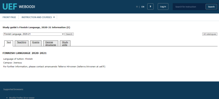 フィンランドの留学先大学の授業シラバス WebOodiの使い方 | スーイのフィンランド留学日記